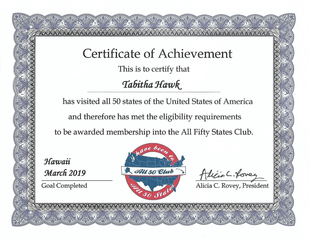 Visited All 50 States Certificate | Nashville Travel Photographer ...
